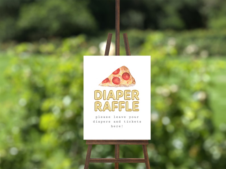 Pizza Diaper Raffle Sign, Pizza Party Sign, Diaper Raffle, Baby Shower ...