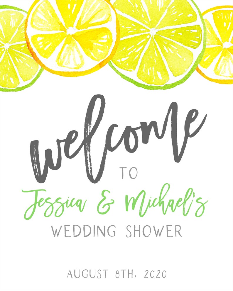 EDITABLE Lemon and Lime Welcome Sign Custom Lemons Welcome - Etsy