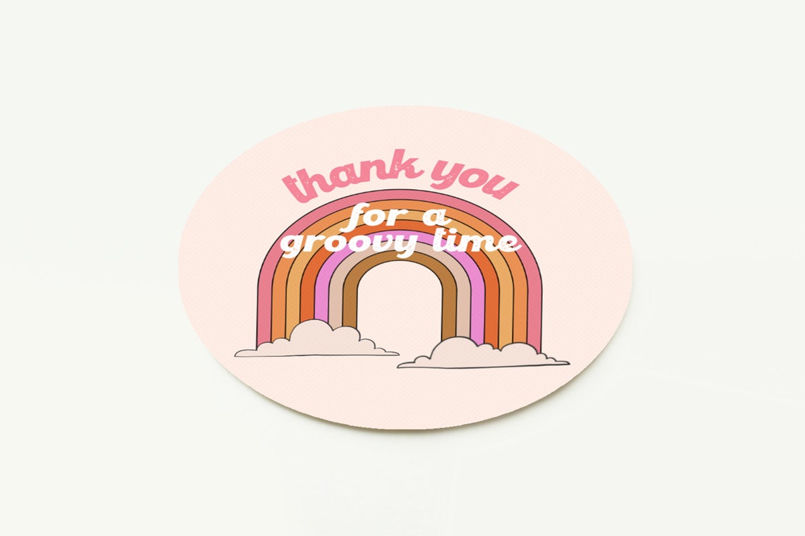 EDITABLE Groovy Favor Tag Retro Party Custom 2x2 Gift Tag - Etsy