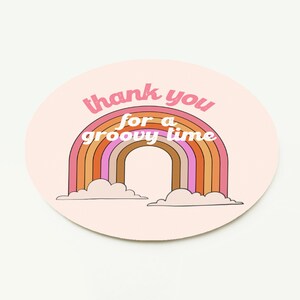 EDITABLE Groovy Favor Tag, Retro Party, Custom 2x2 Gift Tag Sticker ...