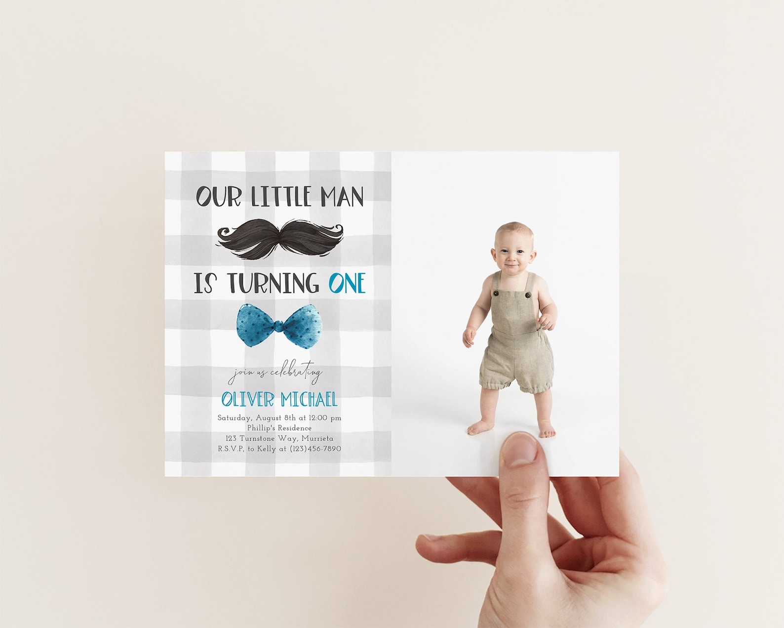 EDITABLE Little Man Birthday Invitation, Mustache Birthday Invite With ...