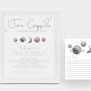 EDITABLE Space Time Capsule, Printable Time Capsule Sign, First Trip ...