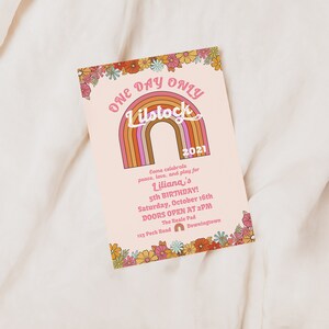 EDITABLE Woodstock Music Festival Birthday Invitation, Retro Birthday ...