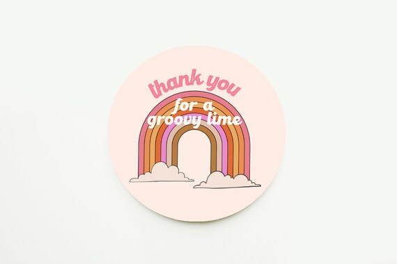 EDITABLE Groovy Favor Tag Retro Party Custom 2x2 Gift Tag | Etsy