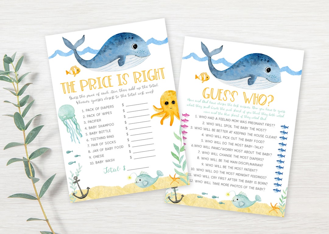 Under the Sea Baby Shower Games, the Price is Right, Guess Who, Mom or ...