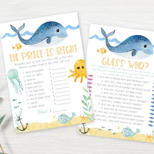 Under the Sea Baby Shower Games, the Price is Right, Guess Who, Mom or ...