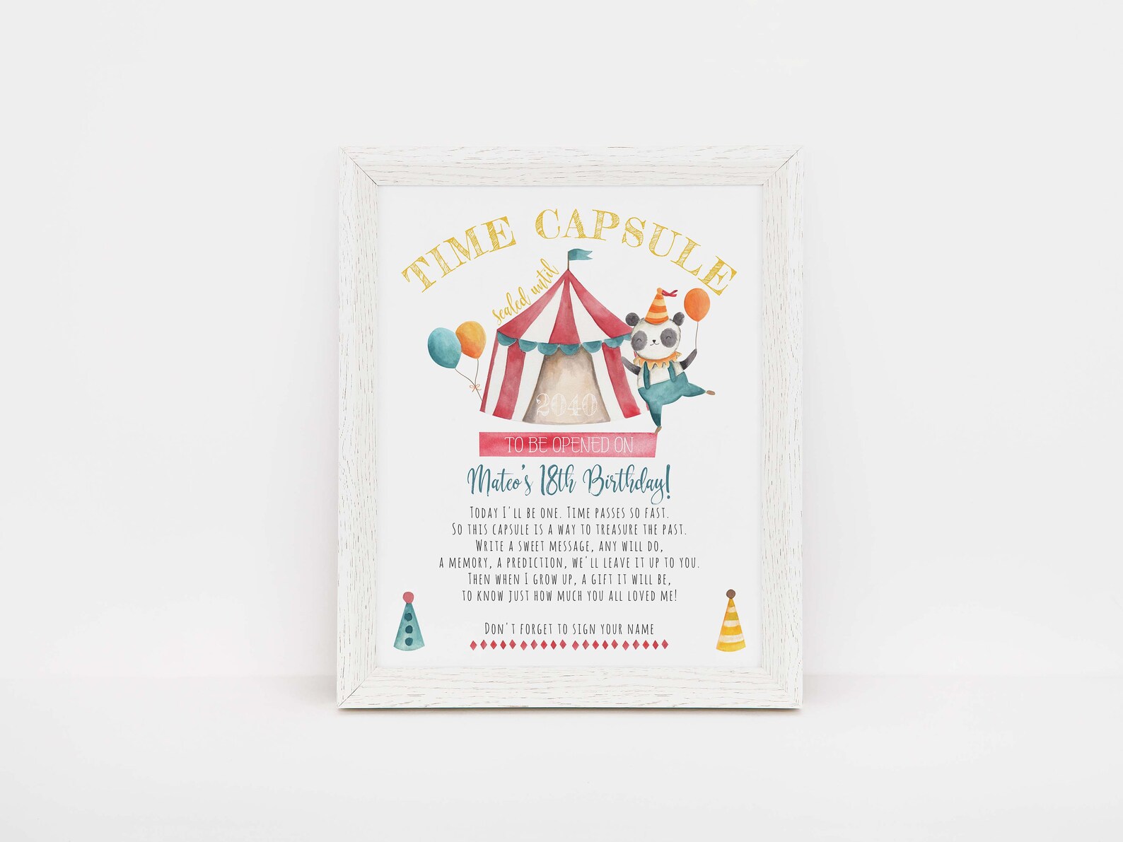 EDITABLE Circus Time Capsule Printable Carnival Time Capsule - Etsy