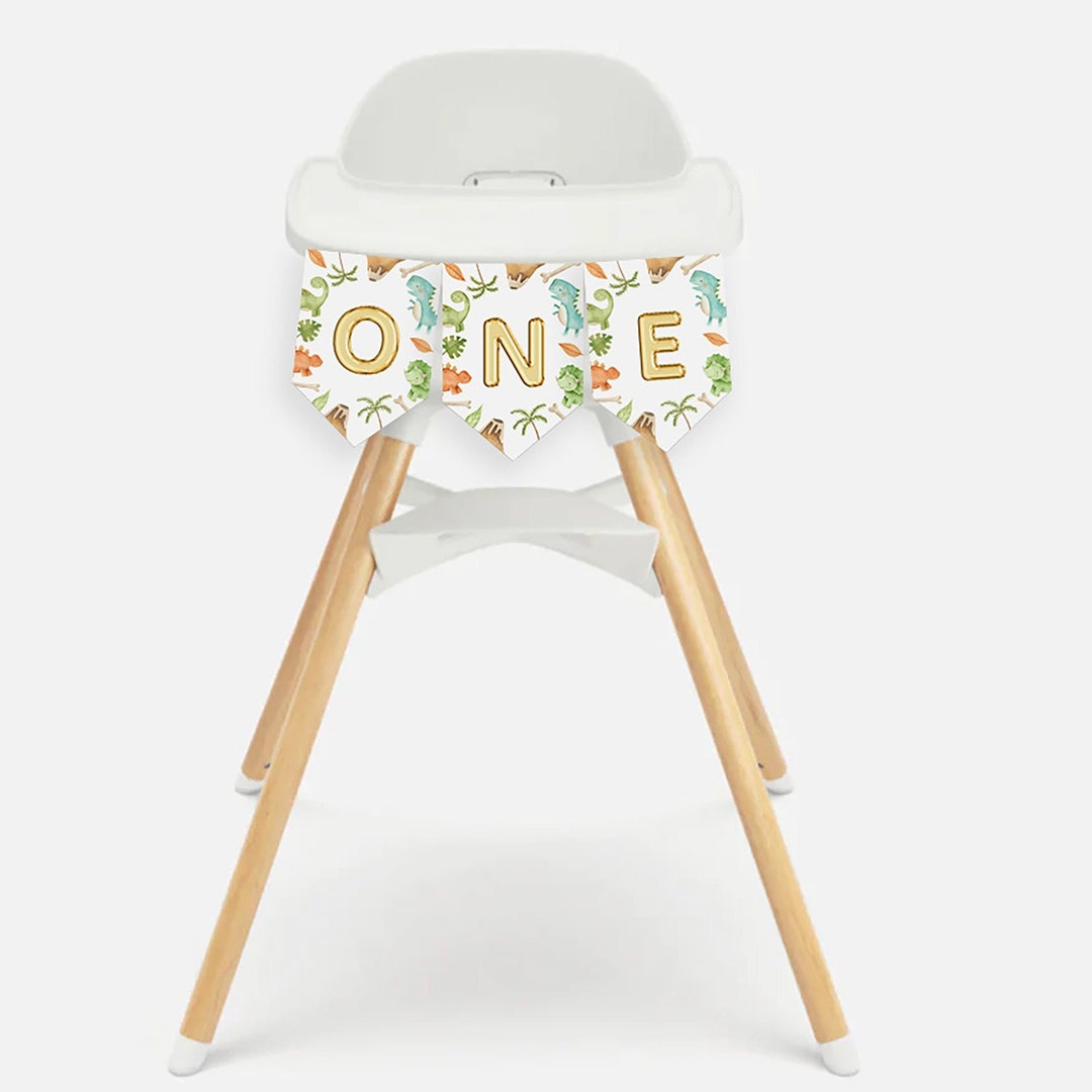 Dinosaur High Chair Banner, Dino-mite Smash Cake Banner, Printable ONE ...