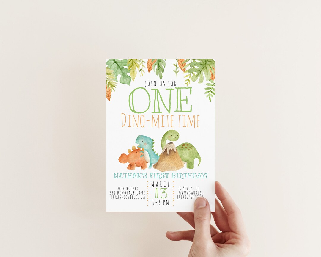 Invitación de cumpleaños de dinosaurio EDITABLE, Invitación de primer ...