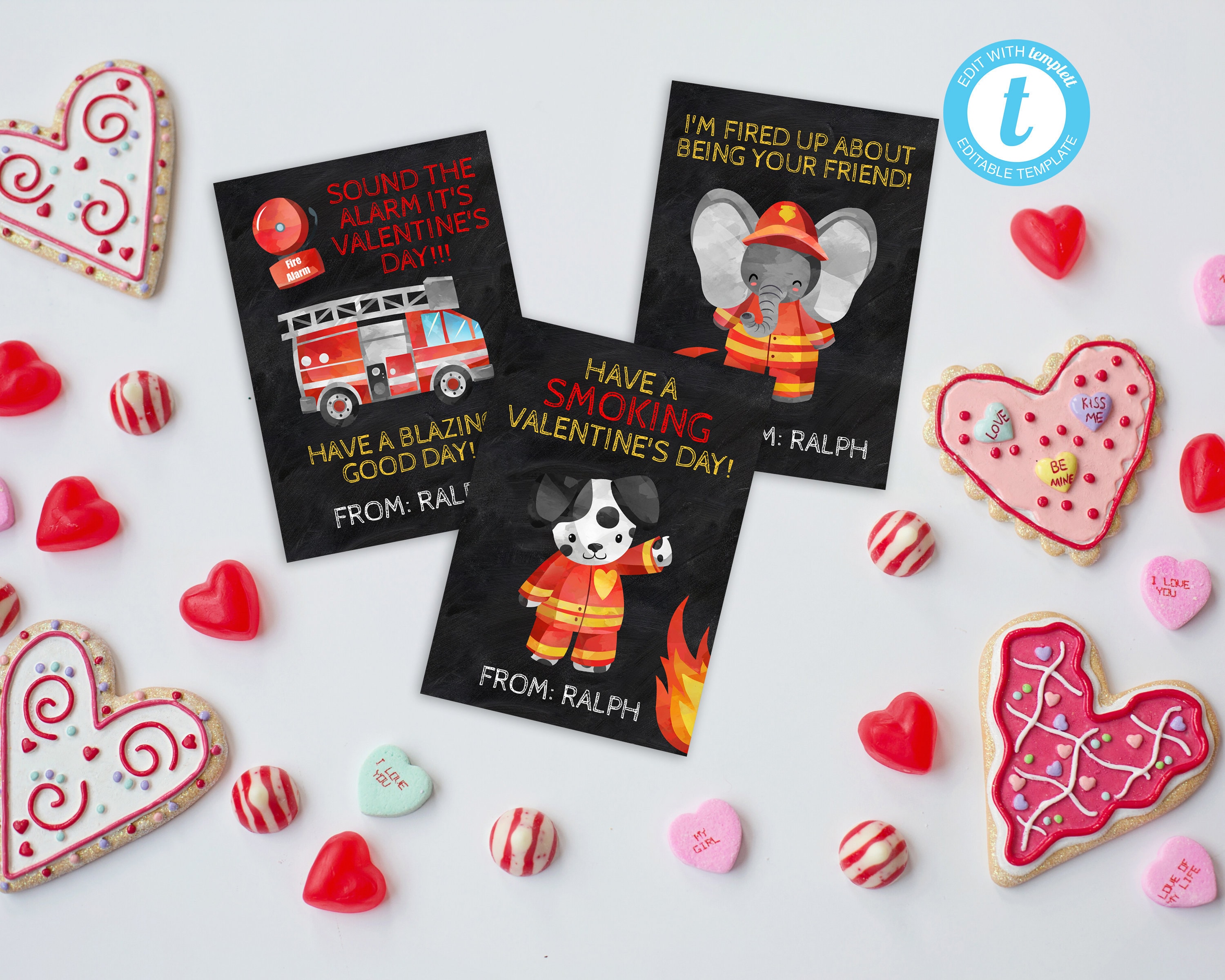 Firefighter Valentines Day Cards, Valentines Day Cards Template ...