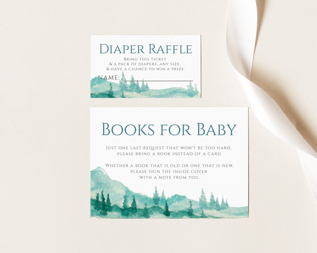 Adventure Awaits Books for Baby, Diaper Raffle, Baby Shower Set ...