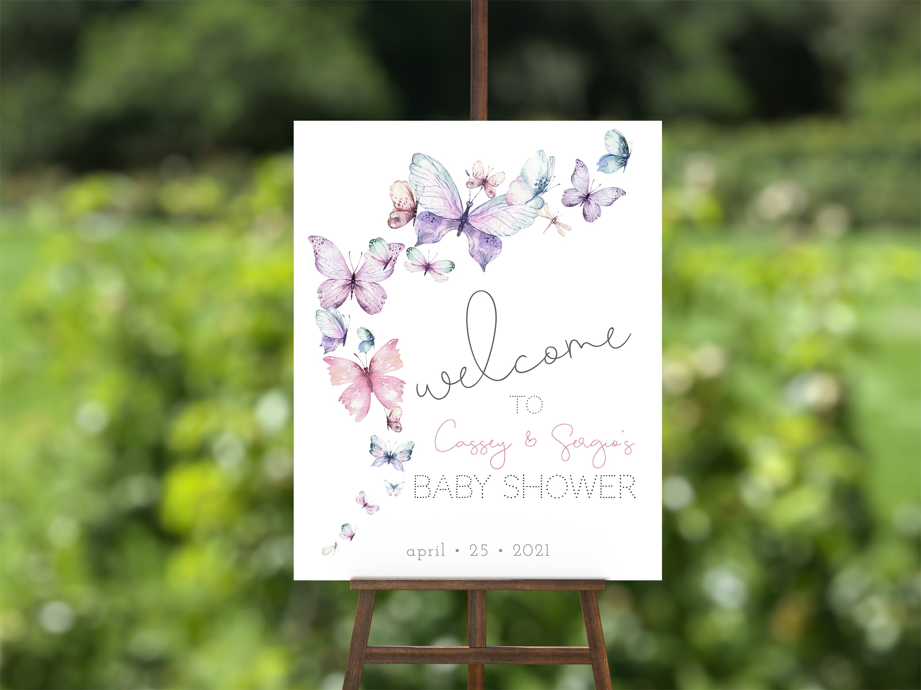 Butterfly Welcome Sign Custom Baby Shower Sign Butterflies - Etsy