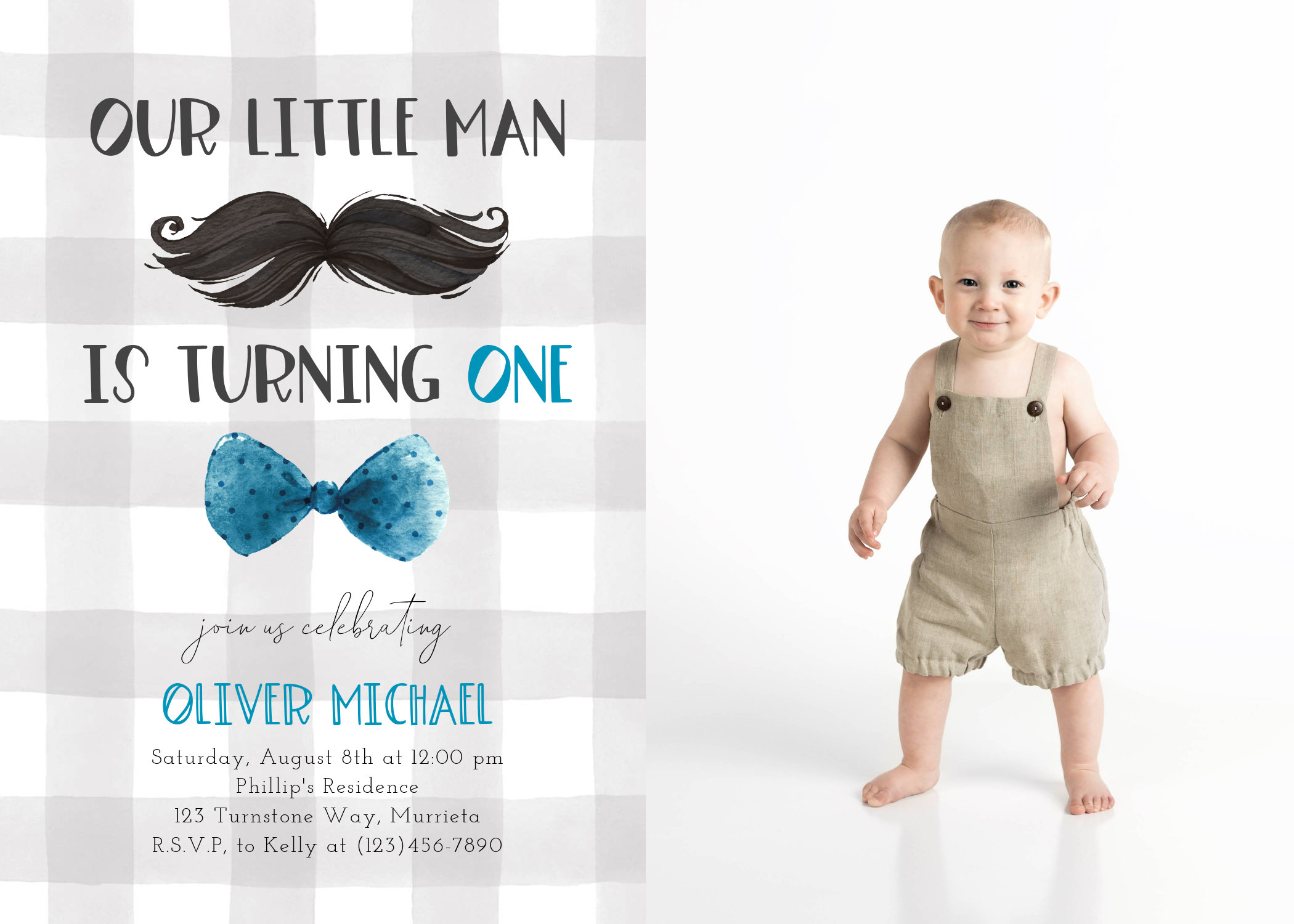 EDITABLE Little Man Birthday Invitation, Mustache Birthday Invite With ...