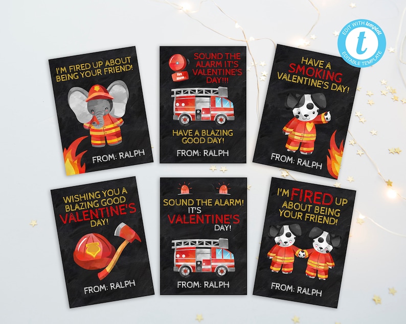 Firefighter Valentines Day Cards, Valentines Day Cards Template ...