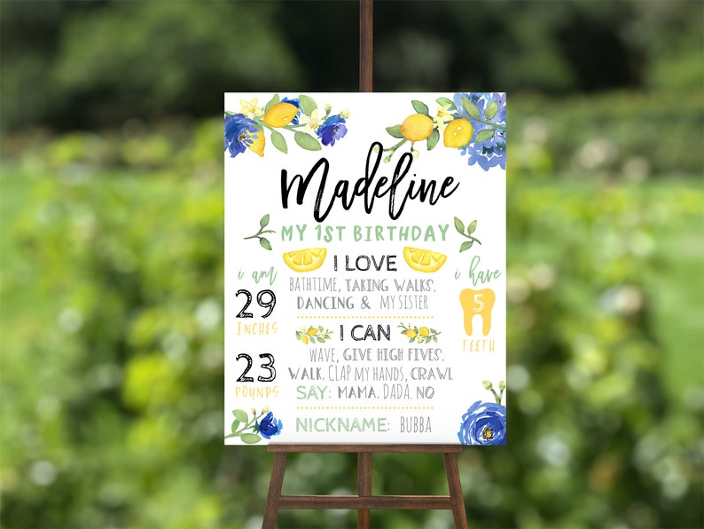 EDITABLE Lemon Birthday Board Lemons Poster Citrus Birthday | Etsy