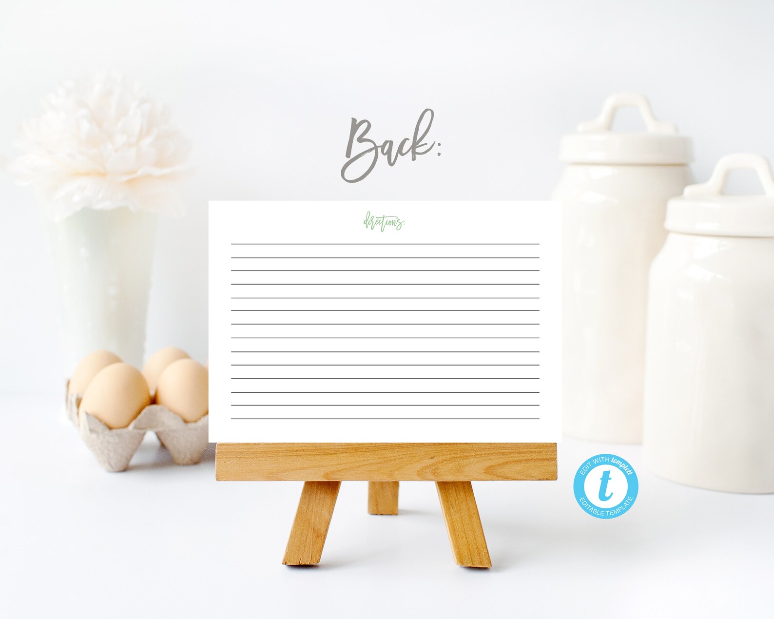 EDITABLE Lemon Recipe Cards, Personalized Recipe Card, 4x6 Recipe Card ...