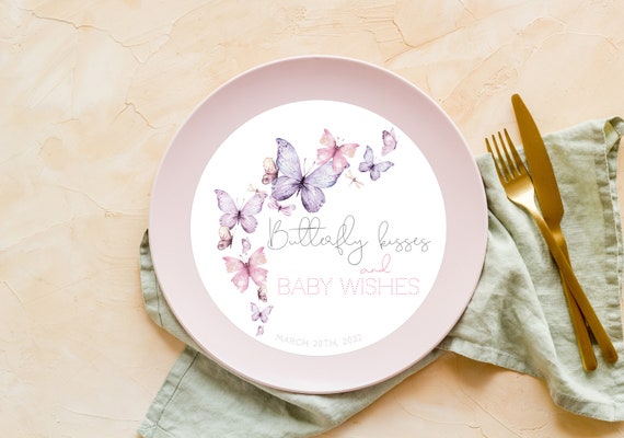 EDITABLE Butterflies Plate Cover Personalized Plate Label - Etsy