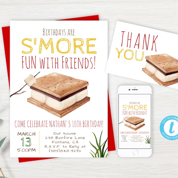 Smores Invitation - Etsy