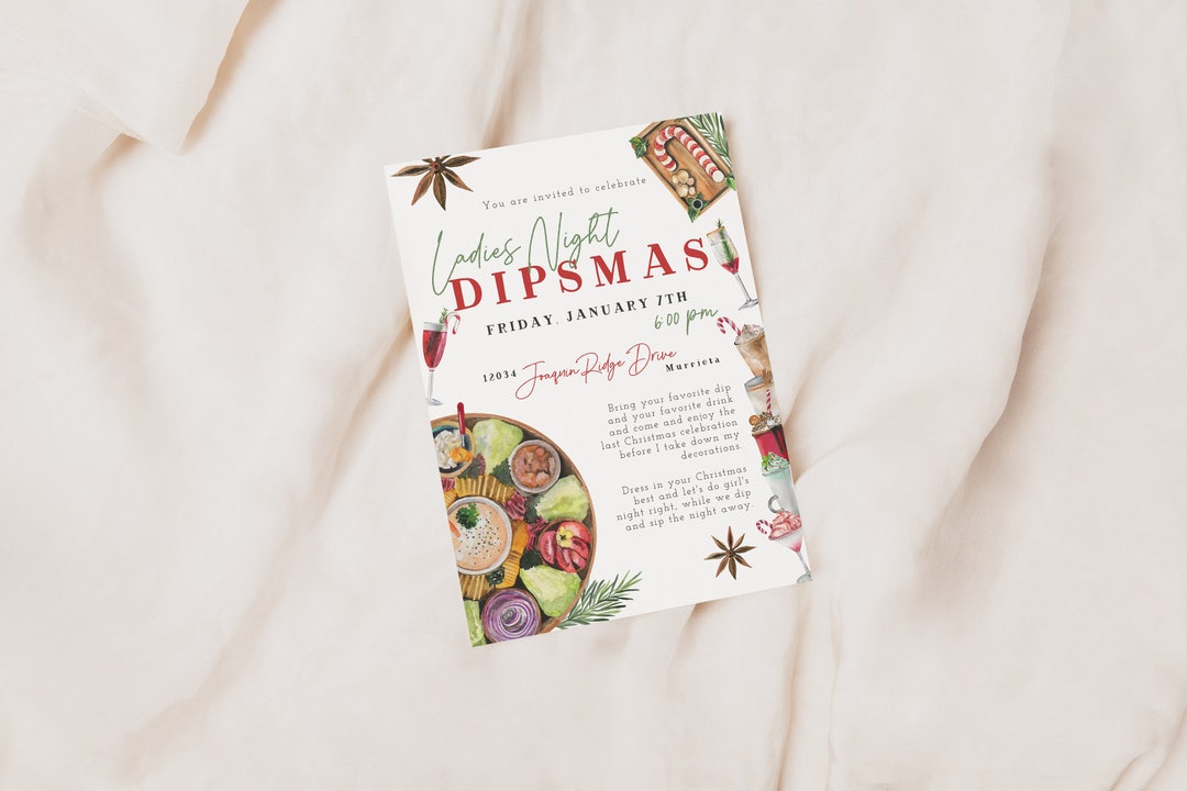 EDITABLE Dipsmas Invite, Christmas Party Invitation, Holiday Party ...