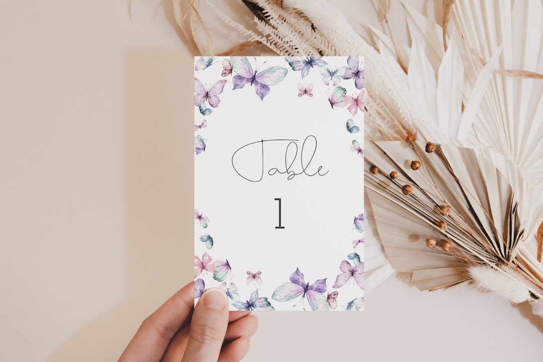 Butterfly Table Numbers, Custom Place Cards, Butterflies Baby Shower ...
