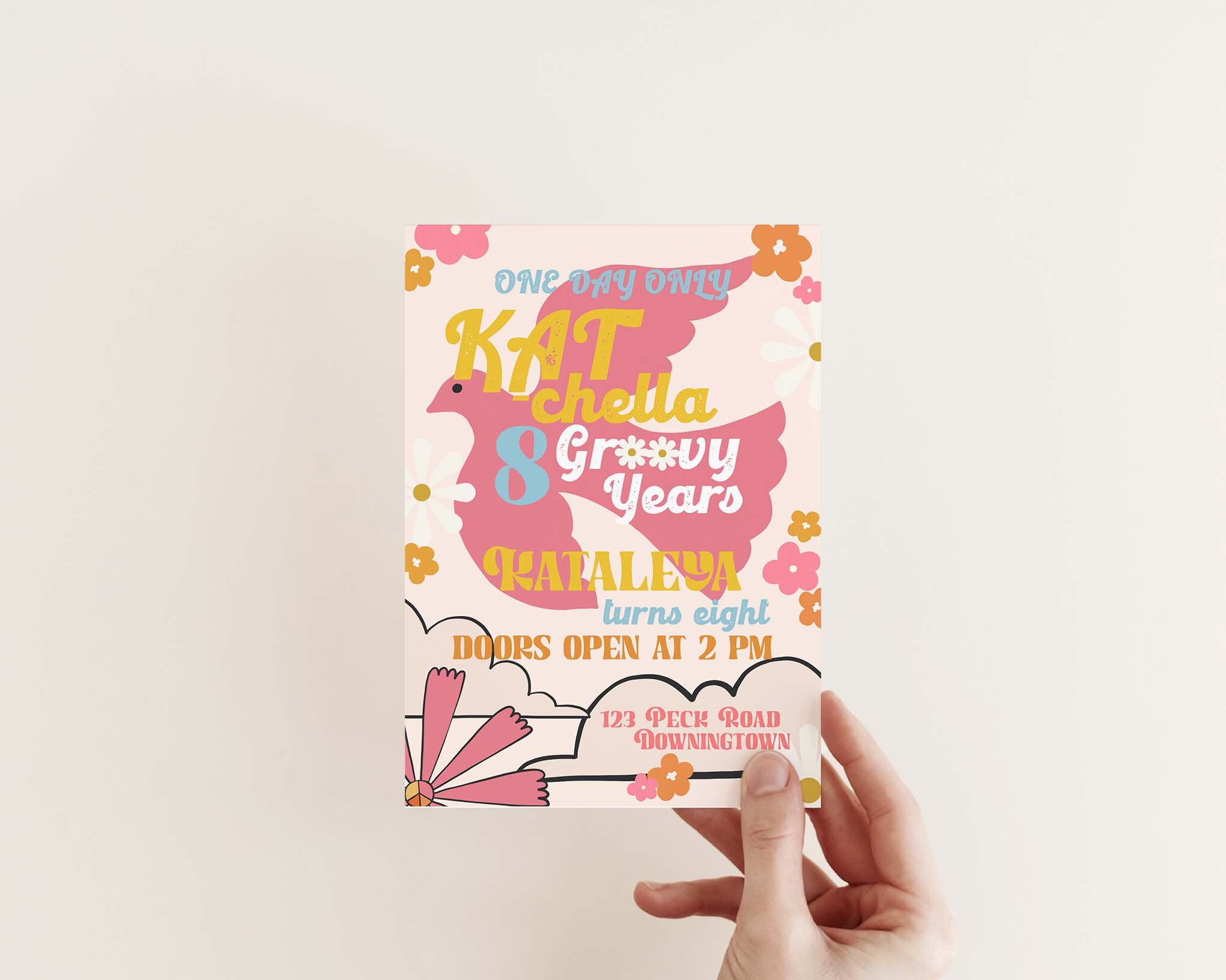 EDITABLE Music Festival Birthday Invitation Retro Birthday | Etsy