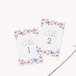 Butterfly Table Numbers, Custom Place Cards, Butterflies Baby Shower ...