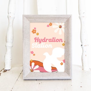 EDITABLE Groovy Food Signs, Retro Festival Fuel, Hydration Station, 60s ...