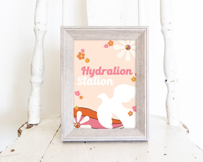 EDITABLE Groovy Food Signs Retro Festival Fuel Hydration - Etsy