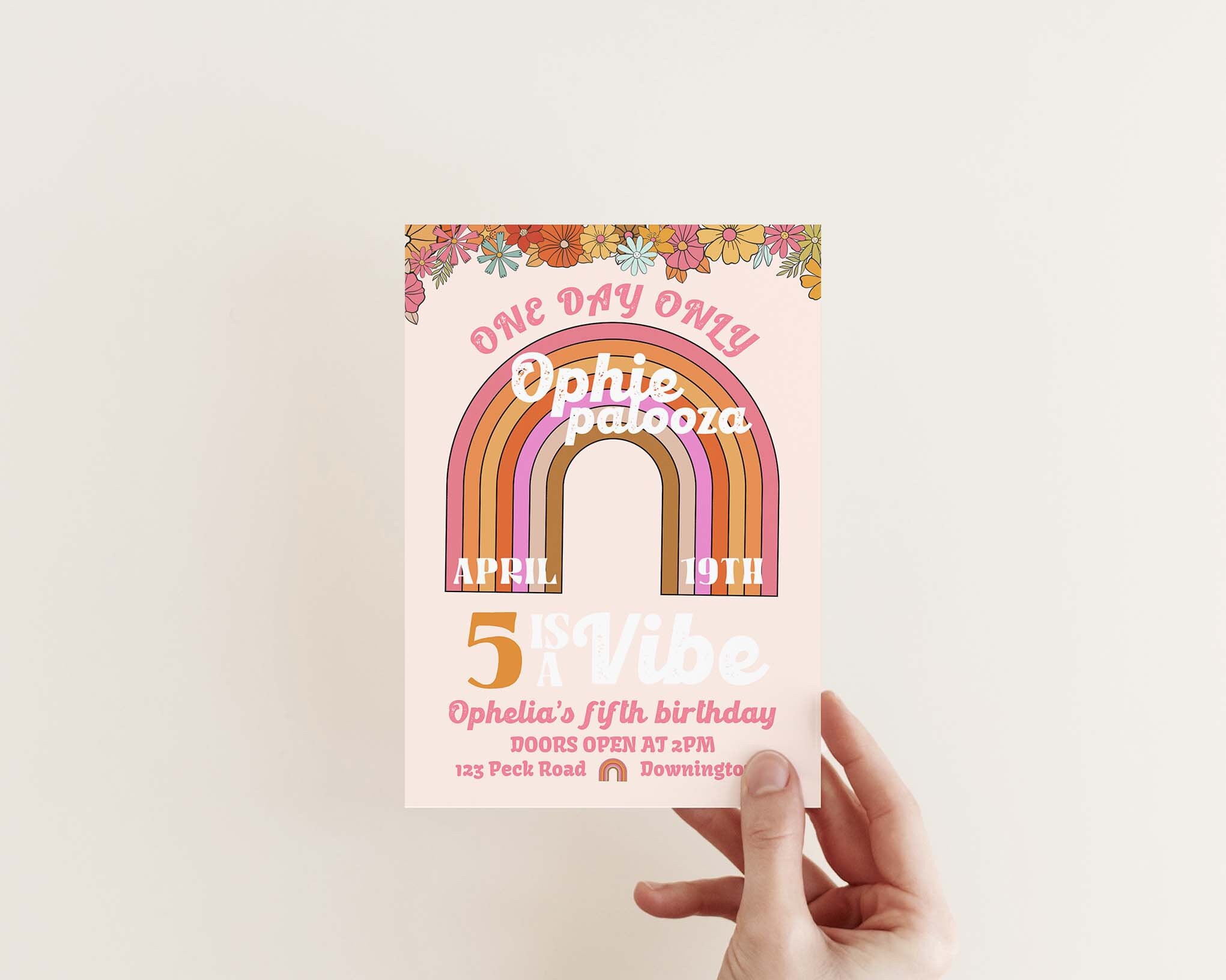 EDITABLE Music Festival Birthday Invitation Retro Birthday - Etsy