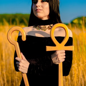 Pair of Egypt Symbols, Golden Ankh of Eternal Life, Egyptian Cross ...