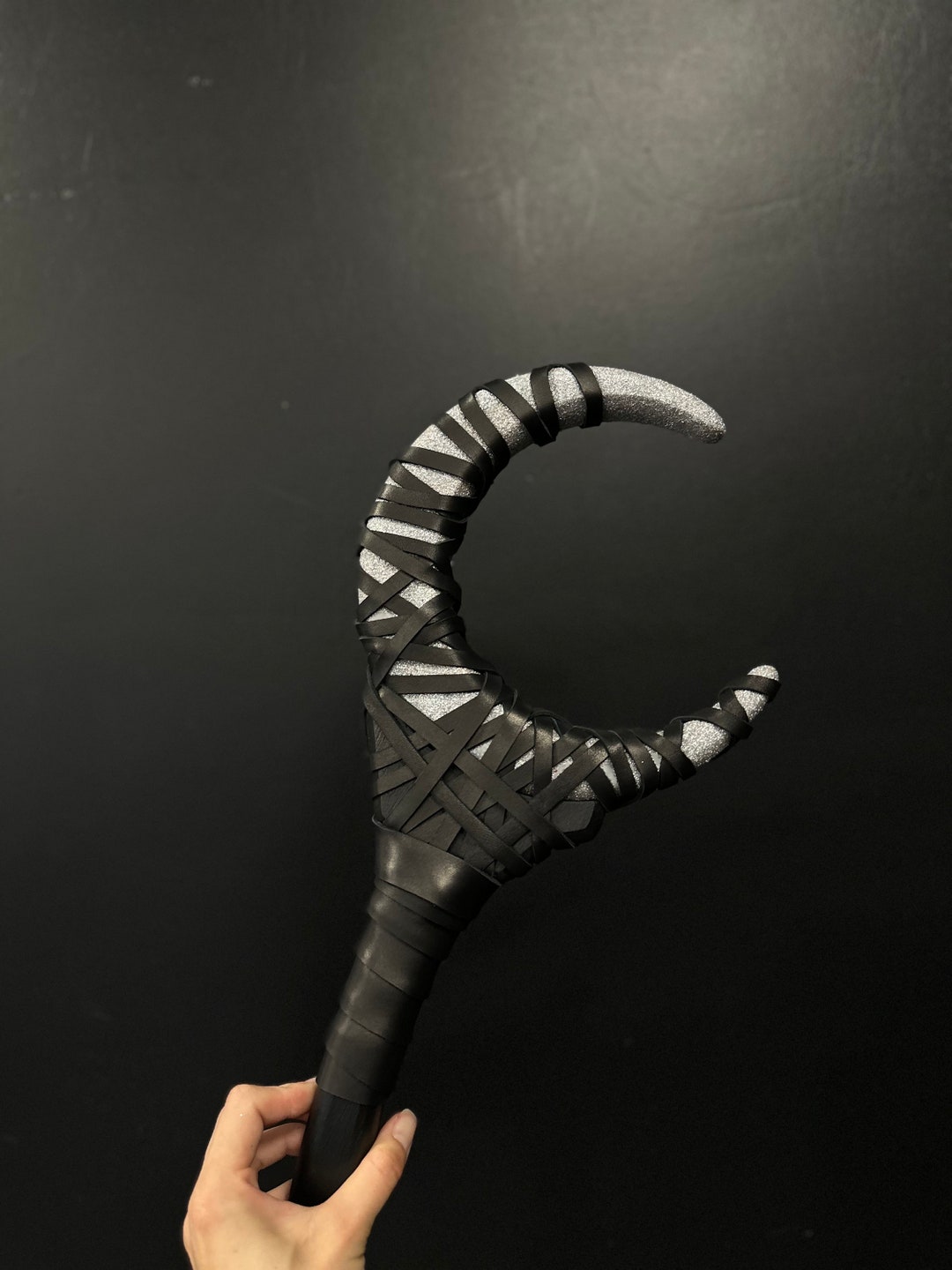 Silver Moon Staff, Crescent Moon Wizard Staff, Lunar Staff, Larp ...