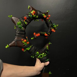 The Swamp Druid Staff With Flowers, the Swamp Staff, Druid Cane ...