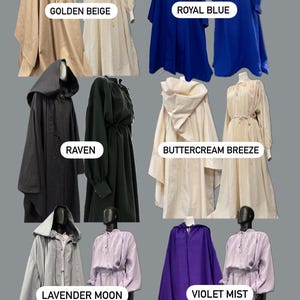 Set Royal Blue Hooded Sorcerer Cloak and Tunic, Mage Tunic, Warlock ...