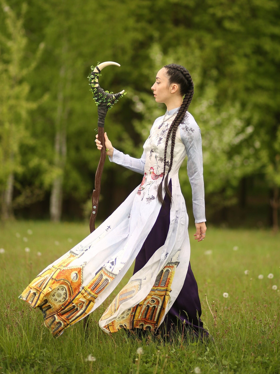 Crescent Moon Staff Magical Stick Cosplay Wizard Witchcraft - Etsy UK