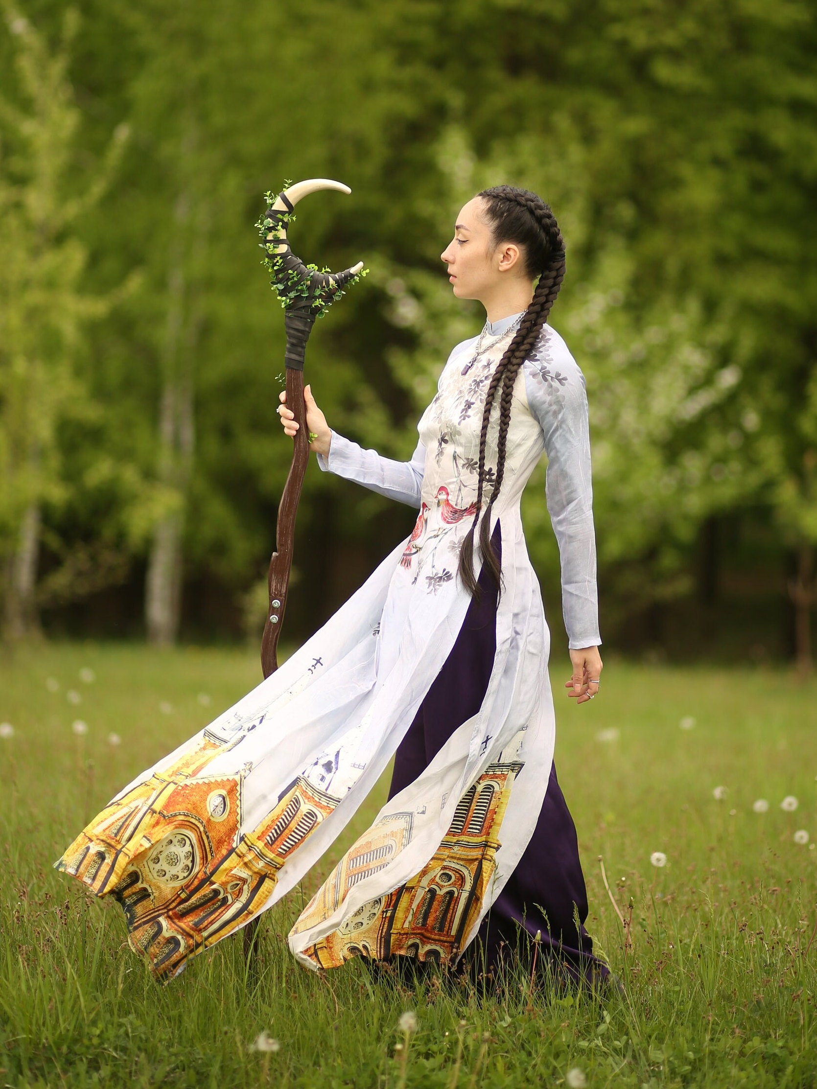 Crescent Moon Staff Magical Stick Cosplay Wizard Witchcraft - Etsy UK