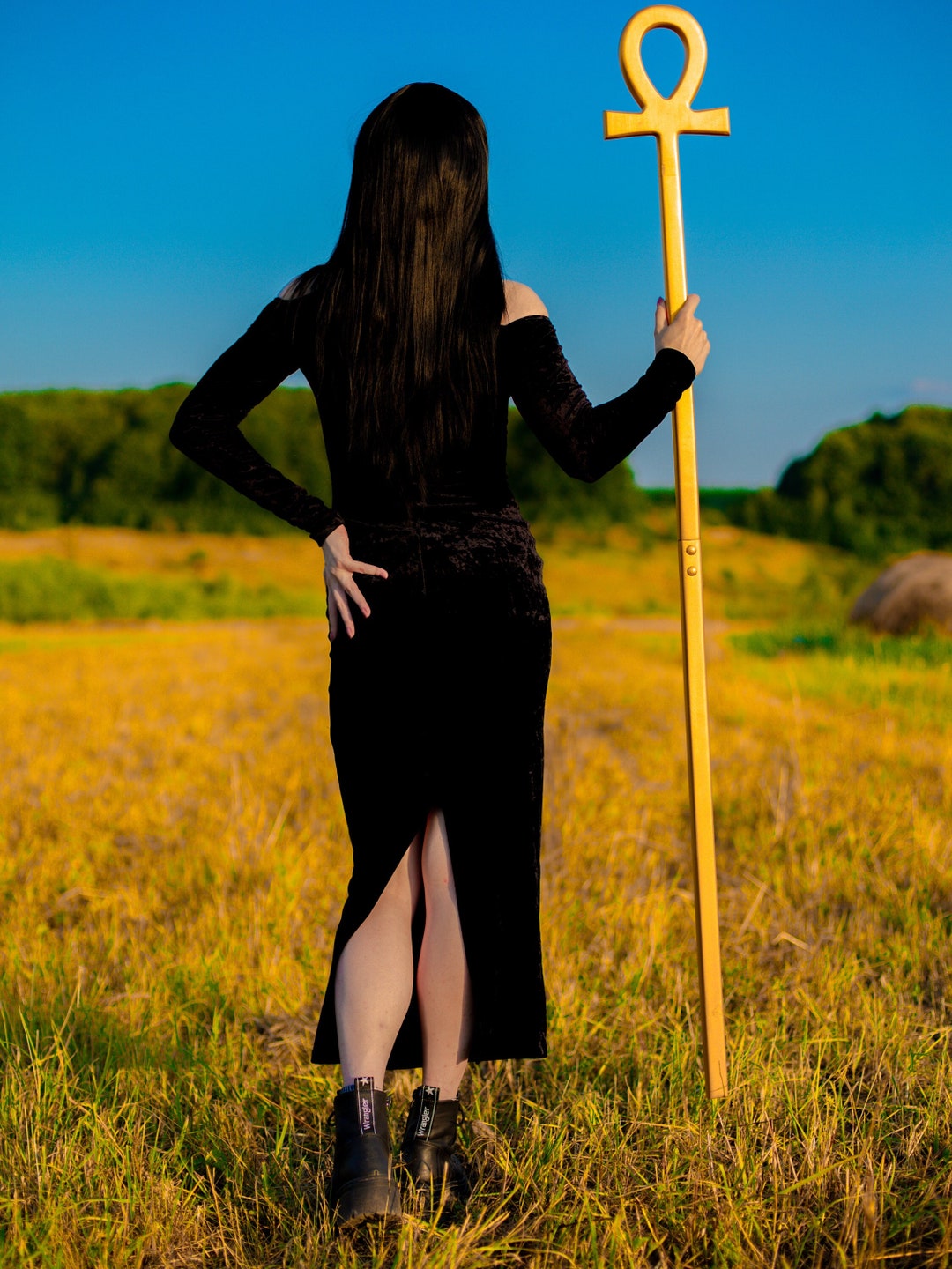 A Golden Ankh Staff, Ancient Egypt Cosplay, Egyptian Cross Staff ...