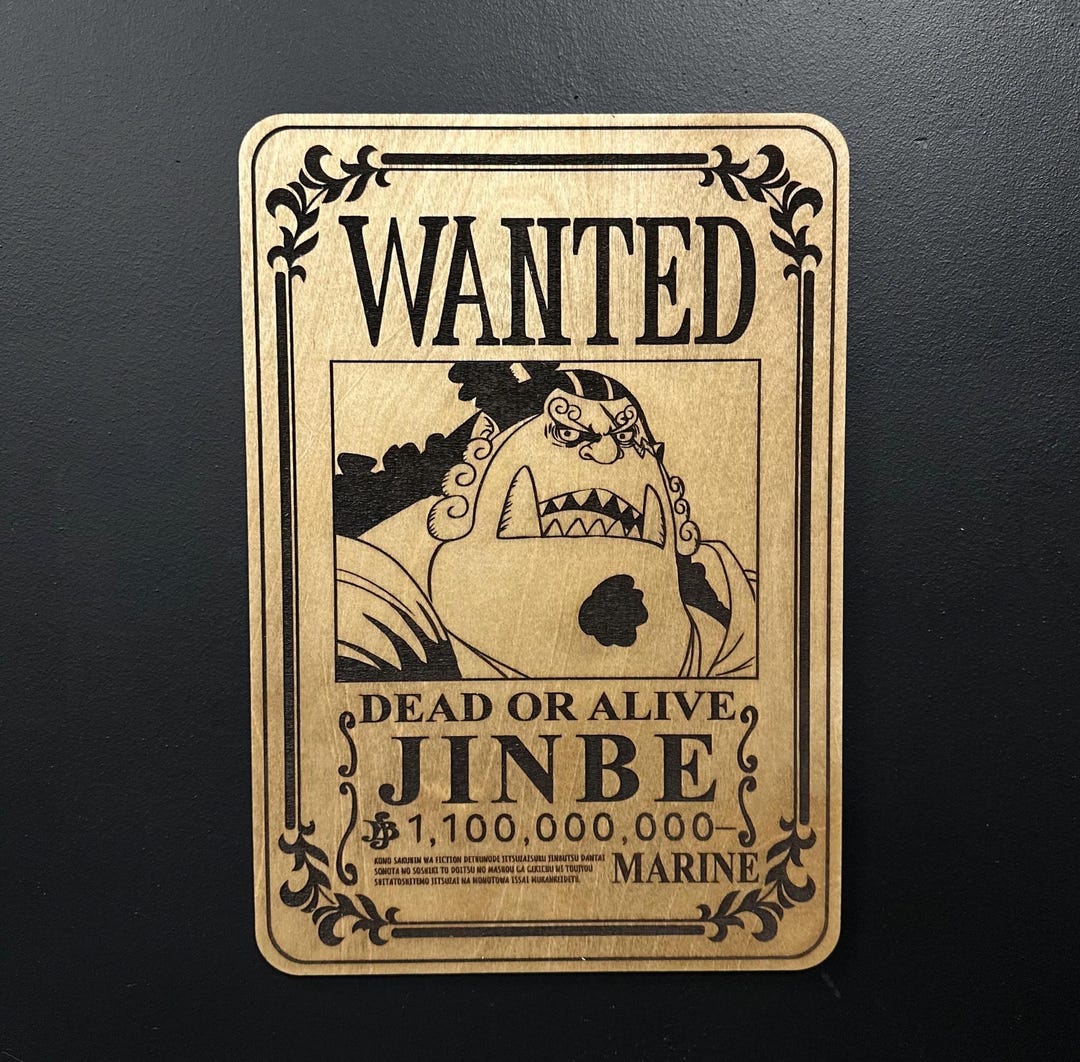 One Piece Jinbe Poster, Fishman Karate Master Wall Art, Jinbe Wanted ...