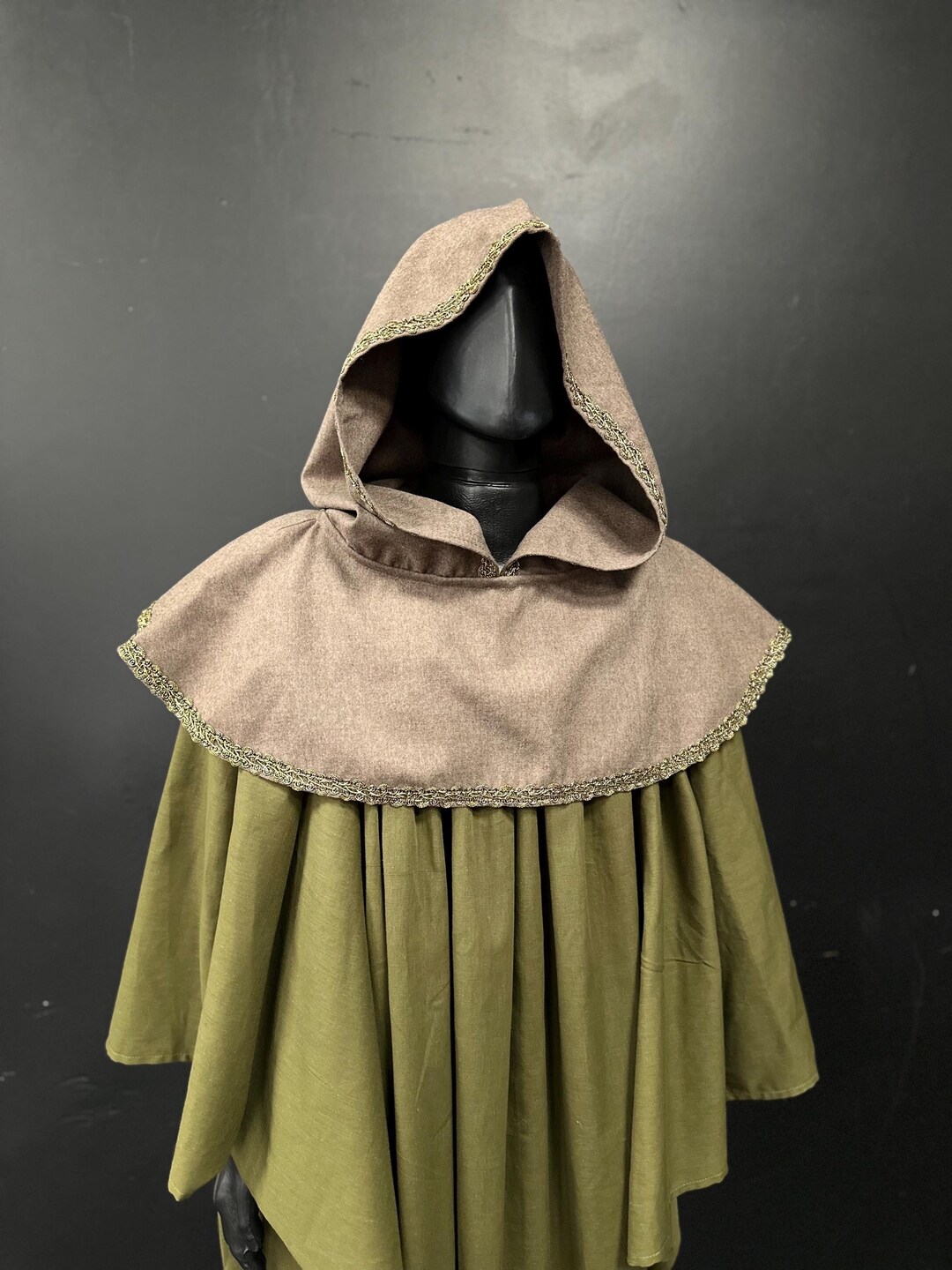 Hooded Cape, Fantasy LARP Capelet, Hood, Medieval Hooded Cloak ...