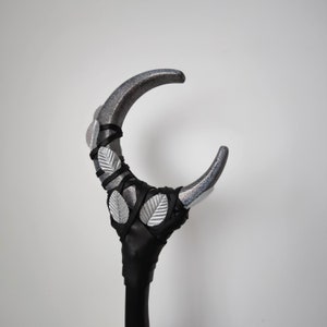 Silver Wings Moon Staff, Crescent Moon Wizard Staff, Lunar Staff, Larp ...