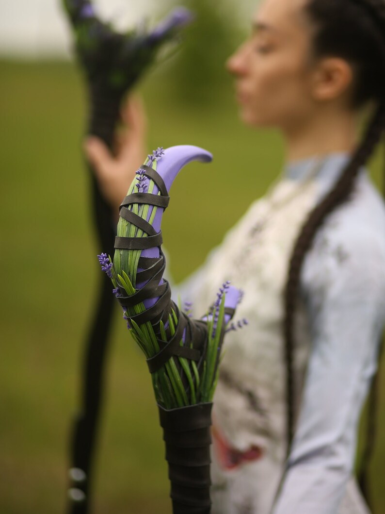 Purple Crescent Moon Staff Druid Cosplay Wand Lunar Rod - Etsy