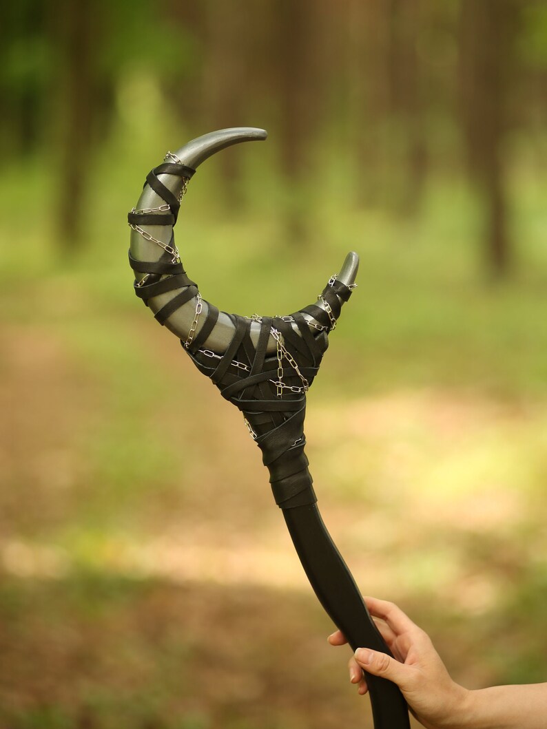 Crescent Purple Moon Staff Magical Stick Cosplay Wizard - Etsy