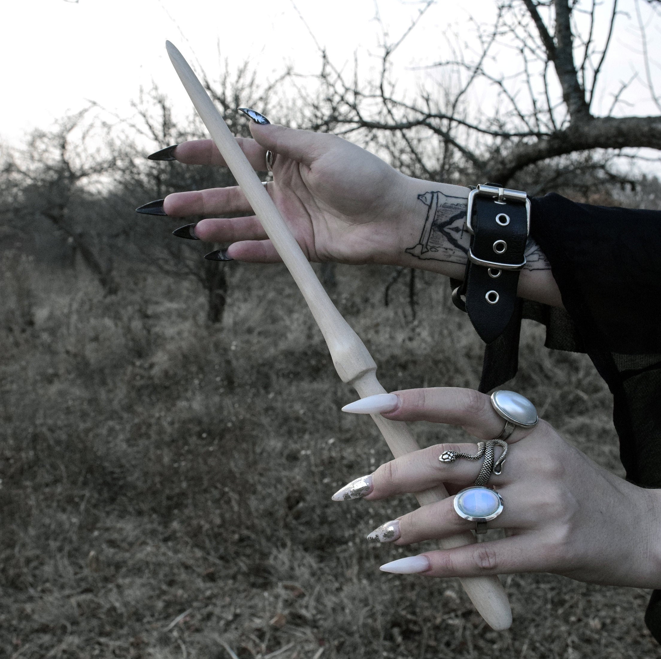 Fagus Magic Wand Spell Wand Wooden Staff Wicca Costume - Etsy