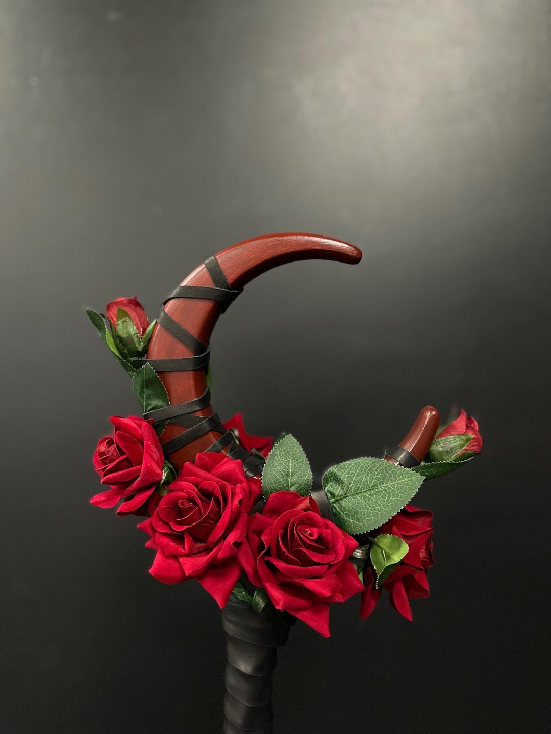 Crimson Moon Staff, Scarlet Lunar Scepter, Sky Blue Druid Staff ...