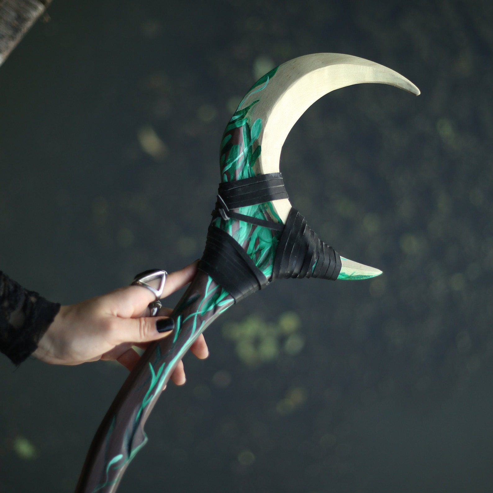 Crescent Moon Staff Magical Stick Cosplay Wizard Witchcraft | Etsy