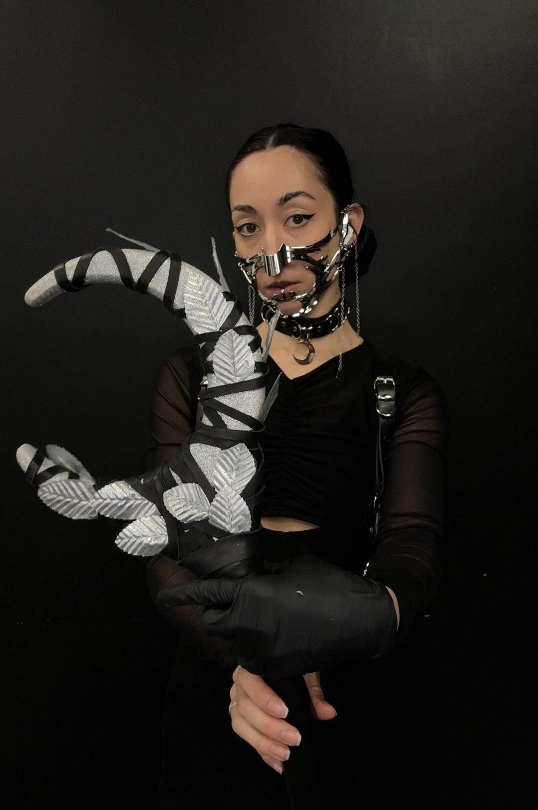 Silver Wings Moon Staff, Crescent Moon Wizard Staff, Lunar Staff, Larp ...