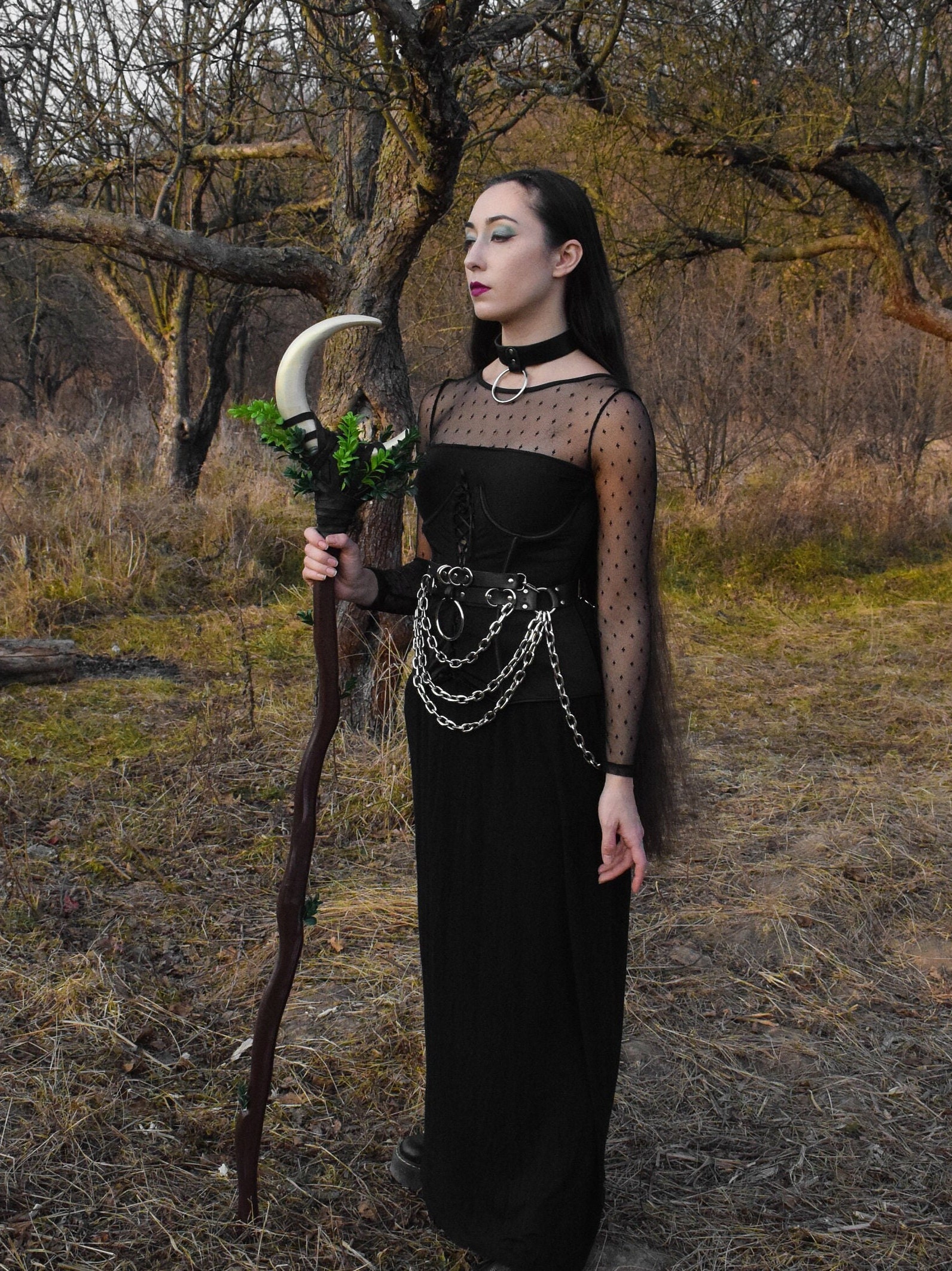 Crescent Moon Staff Magical Stick Cosplay Wizard Witchcraft - Etsy UK
