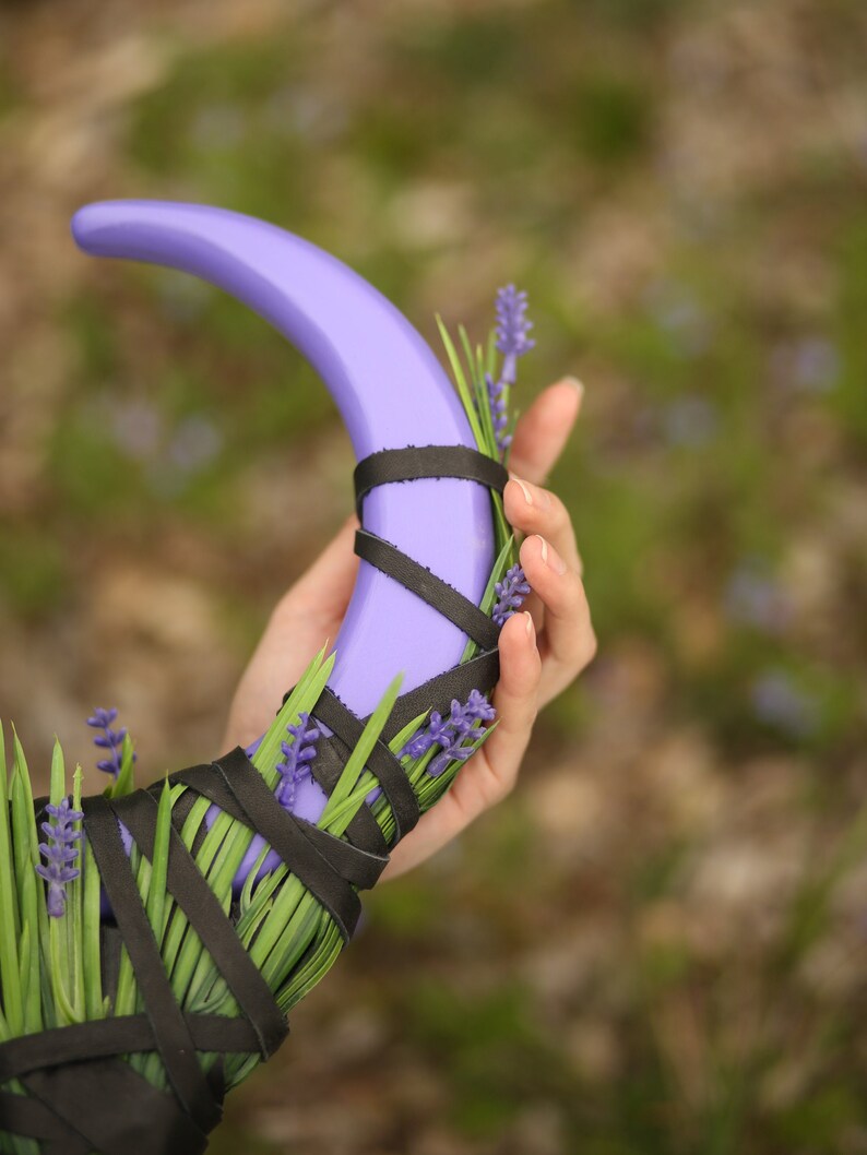 Purple Crescent Moon Staff Druid Cosplay Wand Lunar Rod - Etsy