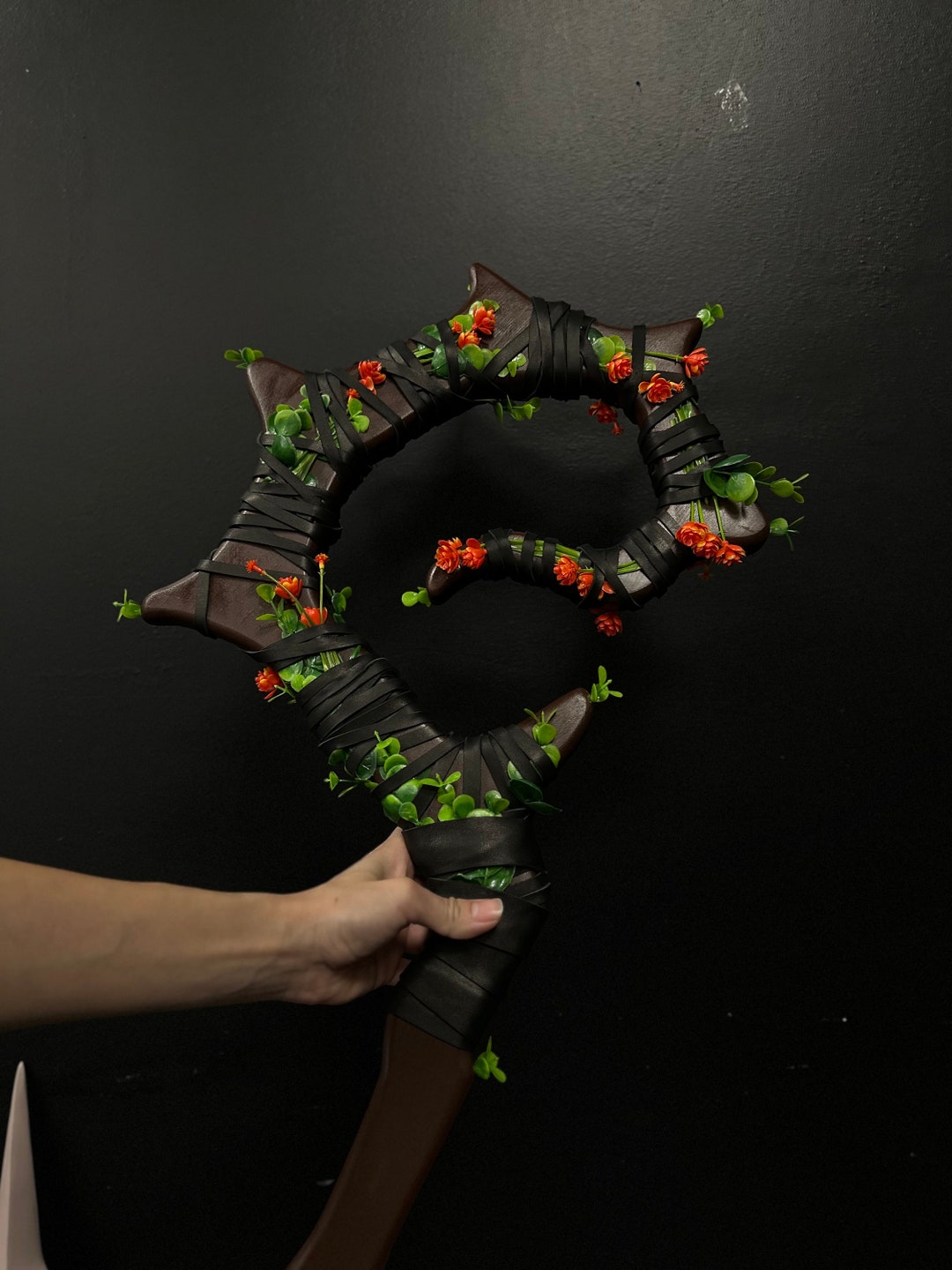 The Swamp Druid Staff With Flowers, the Swamp Staff, Druid Cane ...