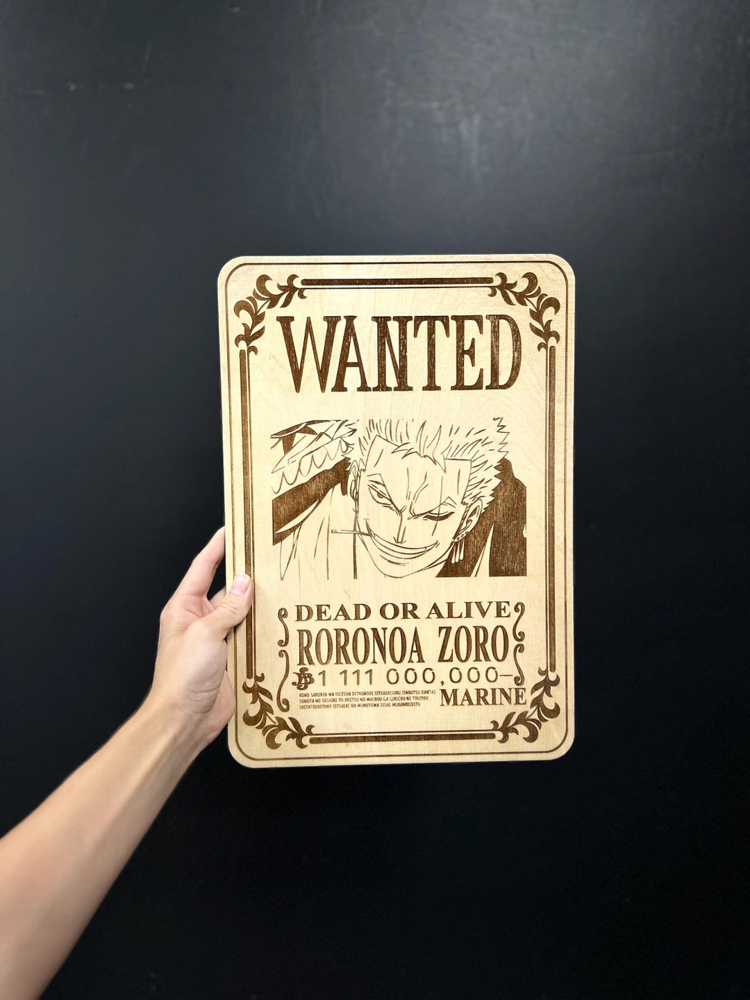 One Piece Roronoa Zoro Wanted Poster, Roronoa Zoro Bounty Poster, Anime ...