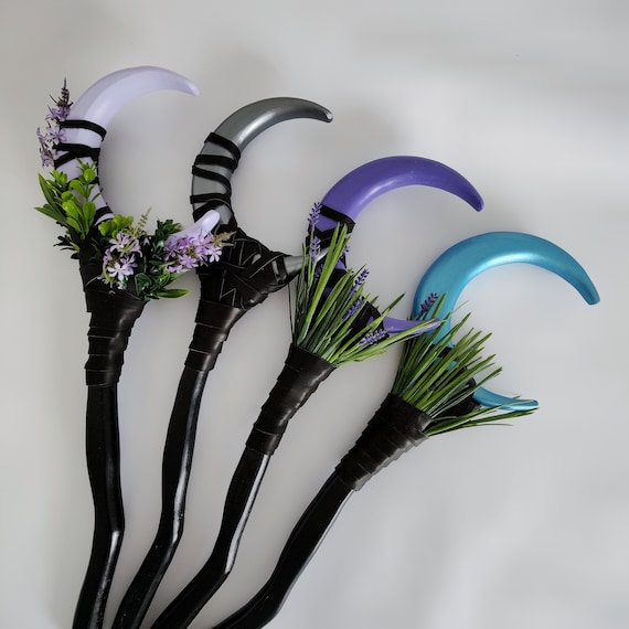 Crescent Purple Moon Staff Magical Stick Cosplay Wizard - Etsy